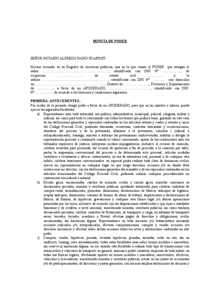 Modelo Poder Amplio y General | PDF | Ley procesal | Gobierno