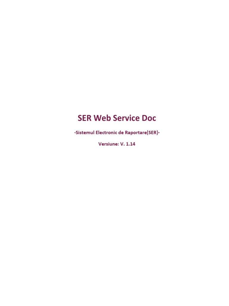 SER Web Service Doc v1 14 | PDF