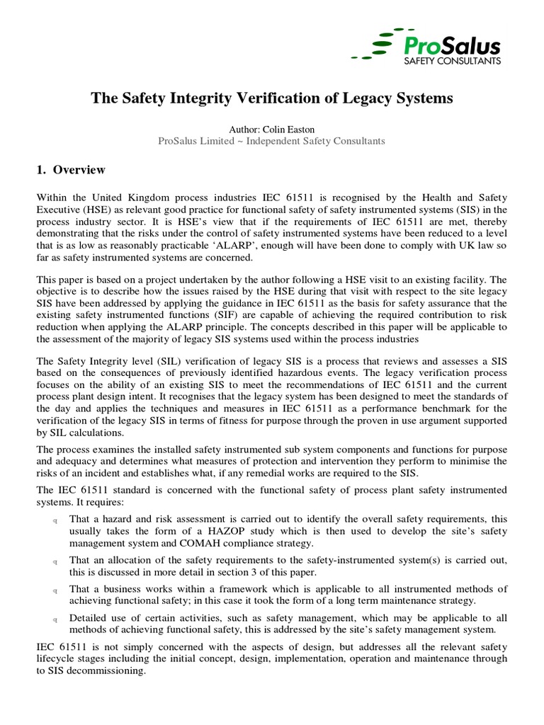 SIL Verification of Legacy System V3 | PDF | Risk Management | Risk