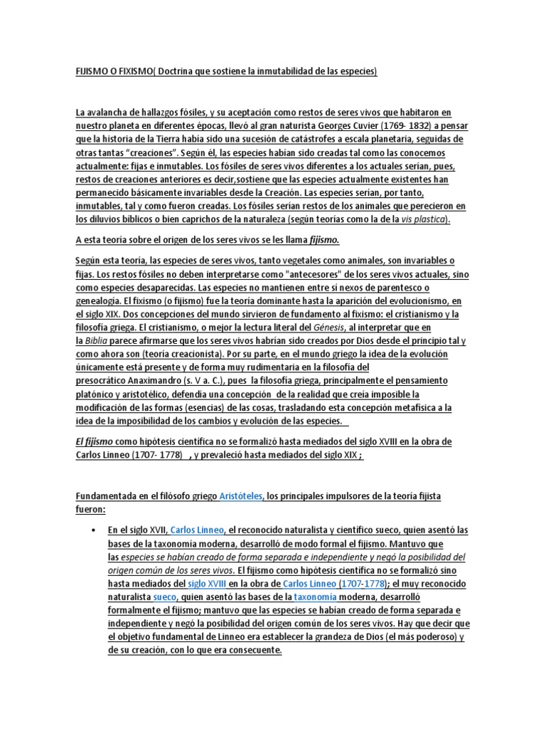 Fijismo: Origens e Impacto Histórico | PDF | Criacionismo | Evolução