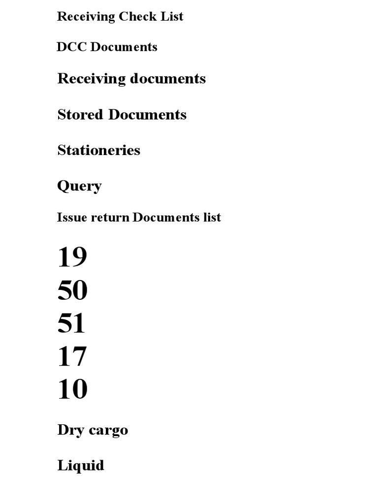 Receiving Documents Stored Documents Stationeries Query | PDF