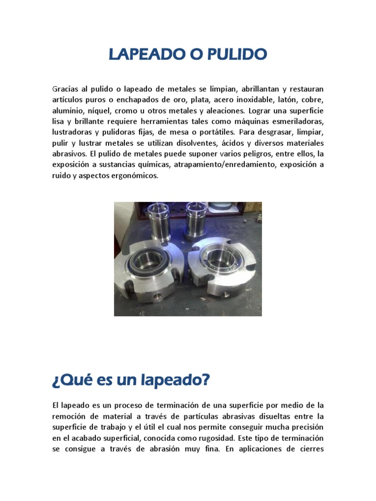 Lapeado y pulido de metales | PDF | Metais | Indústrias