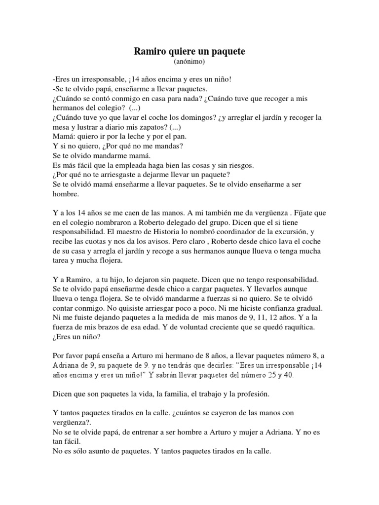 Ramiro Quiere Un Paquete 1 | PDF