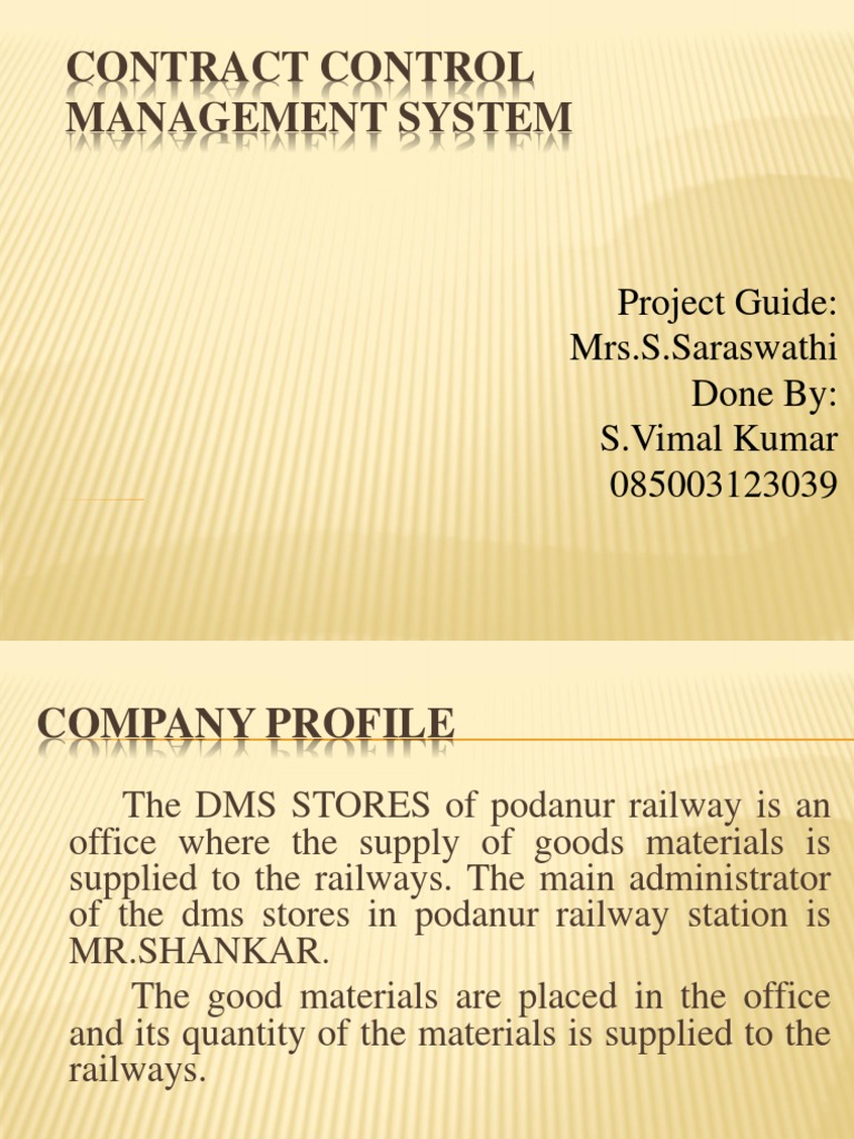 Contract Control Management System | PDF | Microsoft Access | Databases