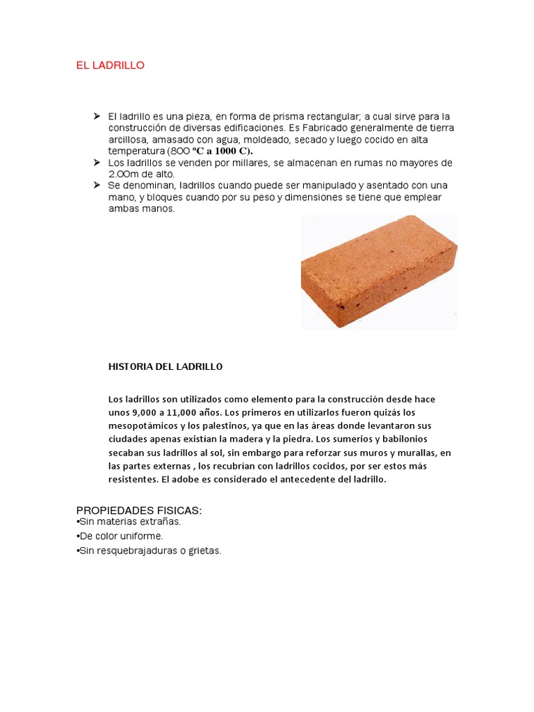 El Ladrillo | PDF | Ladrillo | Materiales