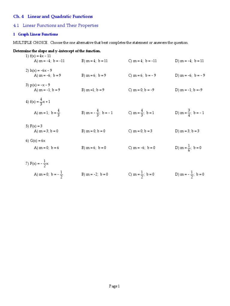 Chapter - 04 Linear and Cuadratic Function | PDF | Fahrenheit ...