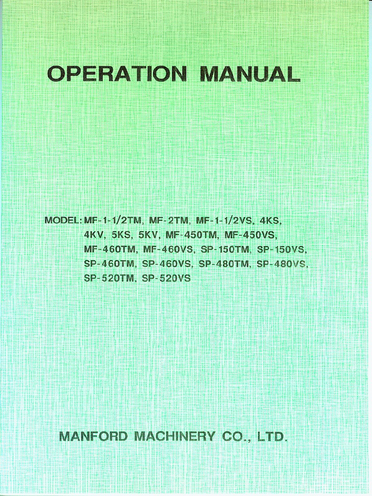 Manual Operation Manual Manford | PDF