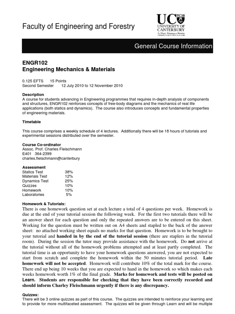 2010 ENGR102 Syllabus | PDF | Momentum | Rotation Around A Fixed Axis