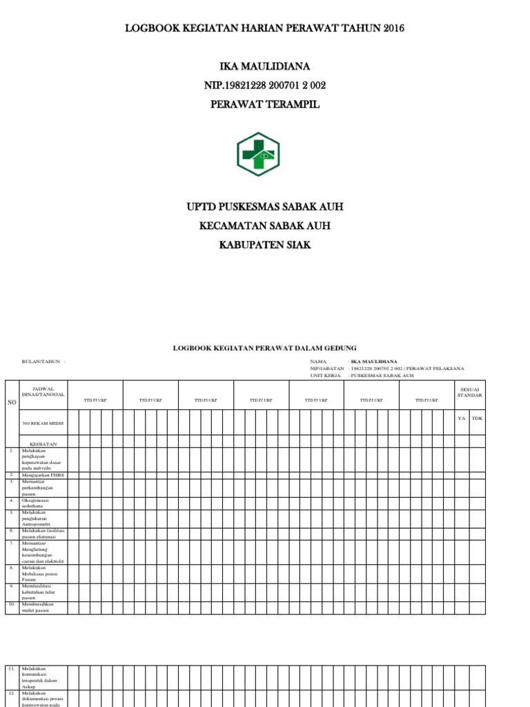 Logbook Perawat Versi I | PDF