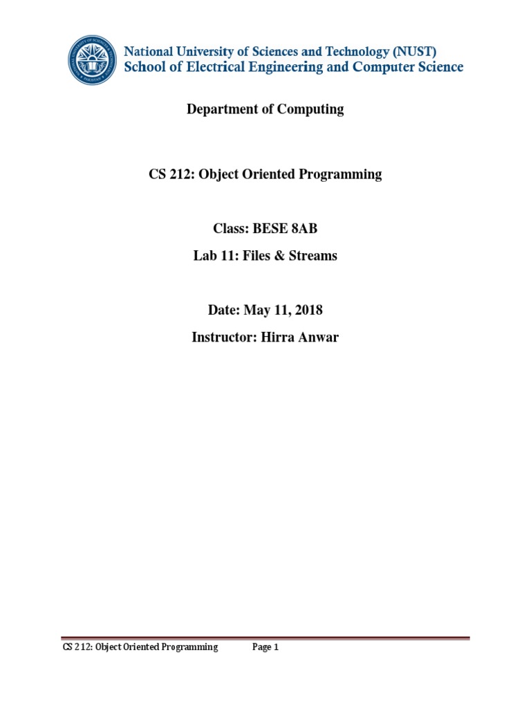 Lab 11 File Streams Pdf Computer File Class Computer Programming 4695