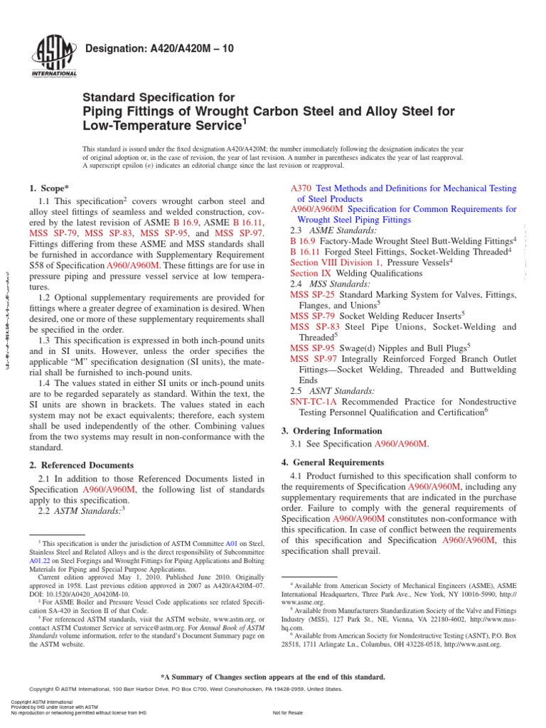 Astm A420-A420m 2010 | PDF | Heat Treating | Welding