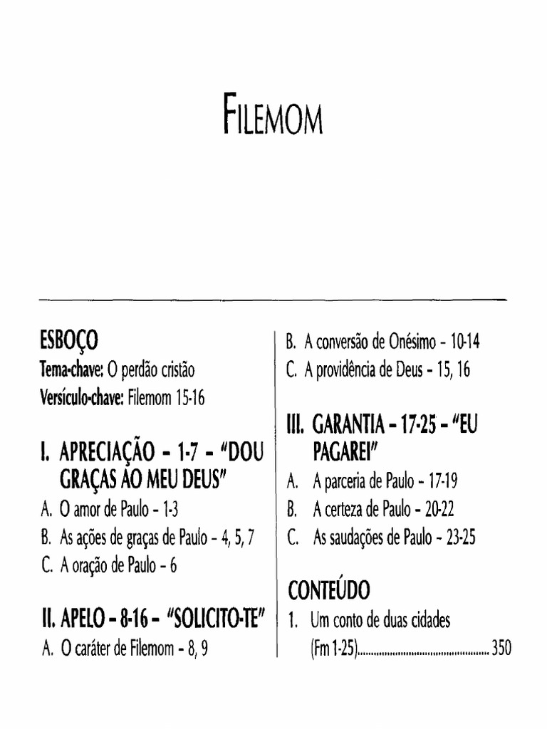 Filemon | PDF | Epístola a Filemon | Apóstolo Paulo
