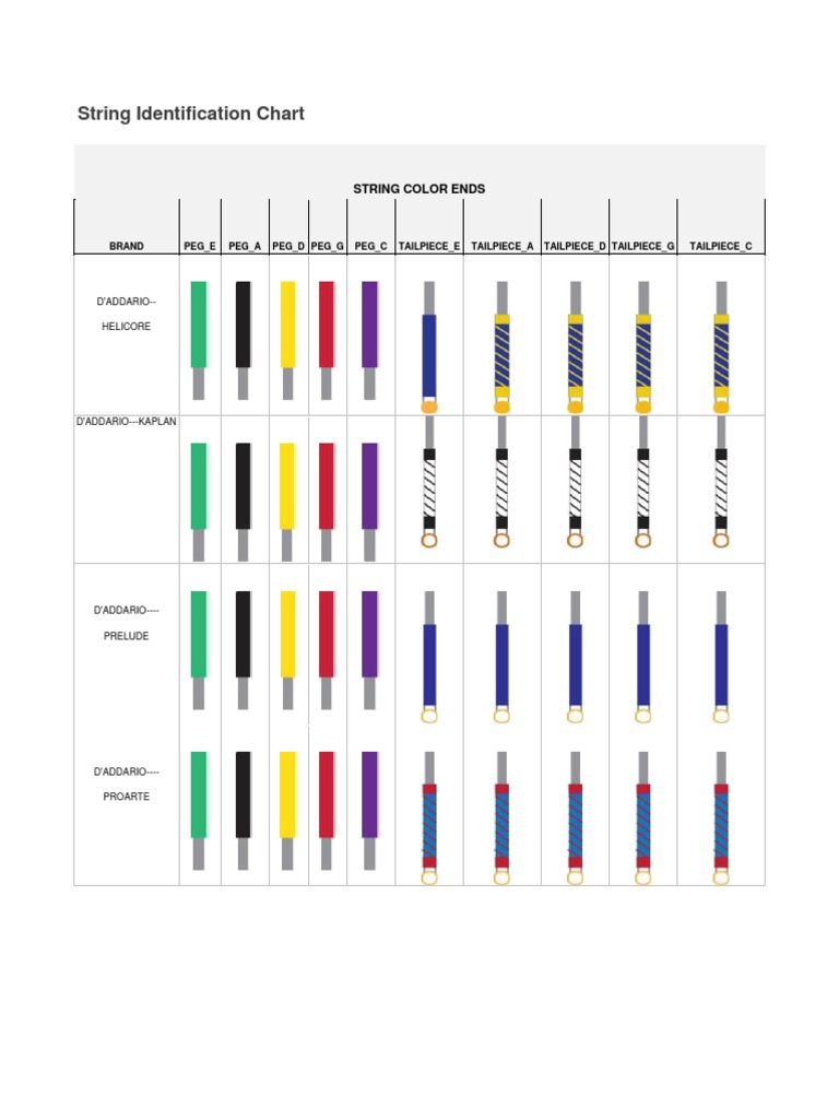 Strings Color Identification Chart | PDF | Musical Instruments | Business