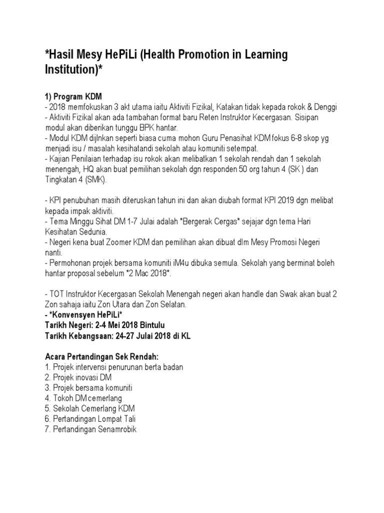 KDM Hasil Mesy HePiLi | PDF