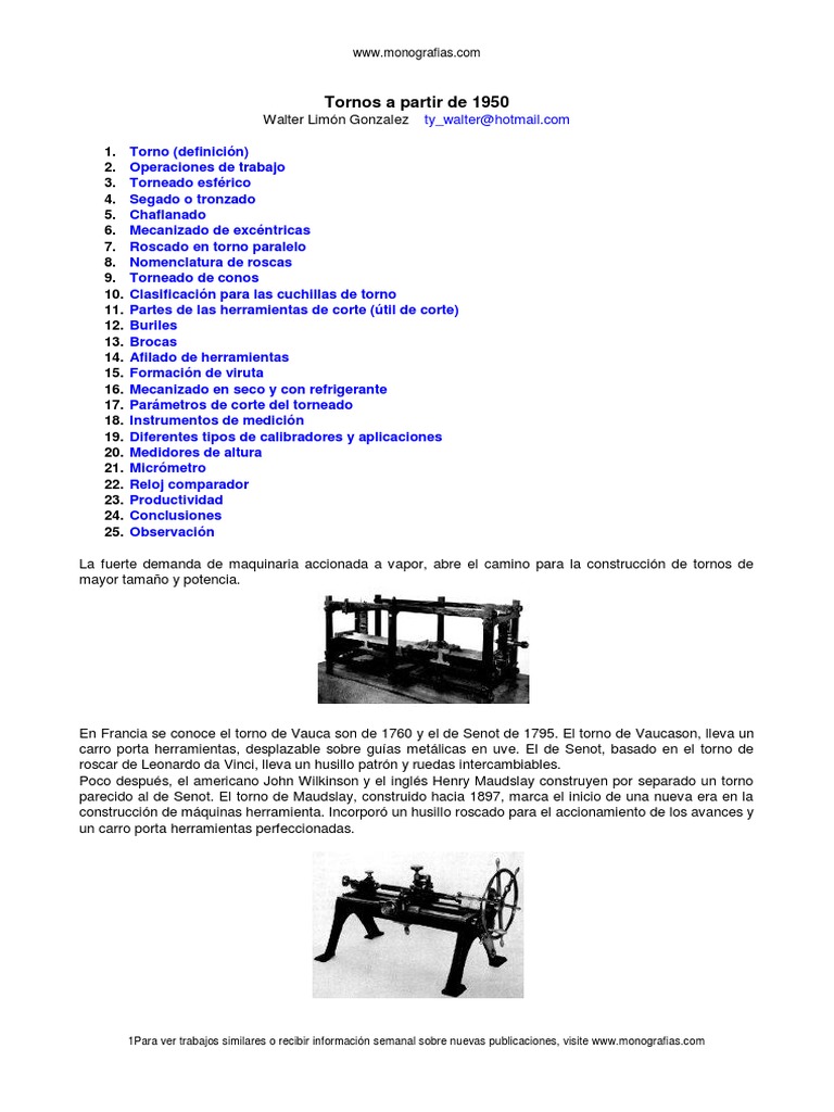 Tornos | PDF | Perforar | Herramientas