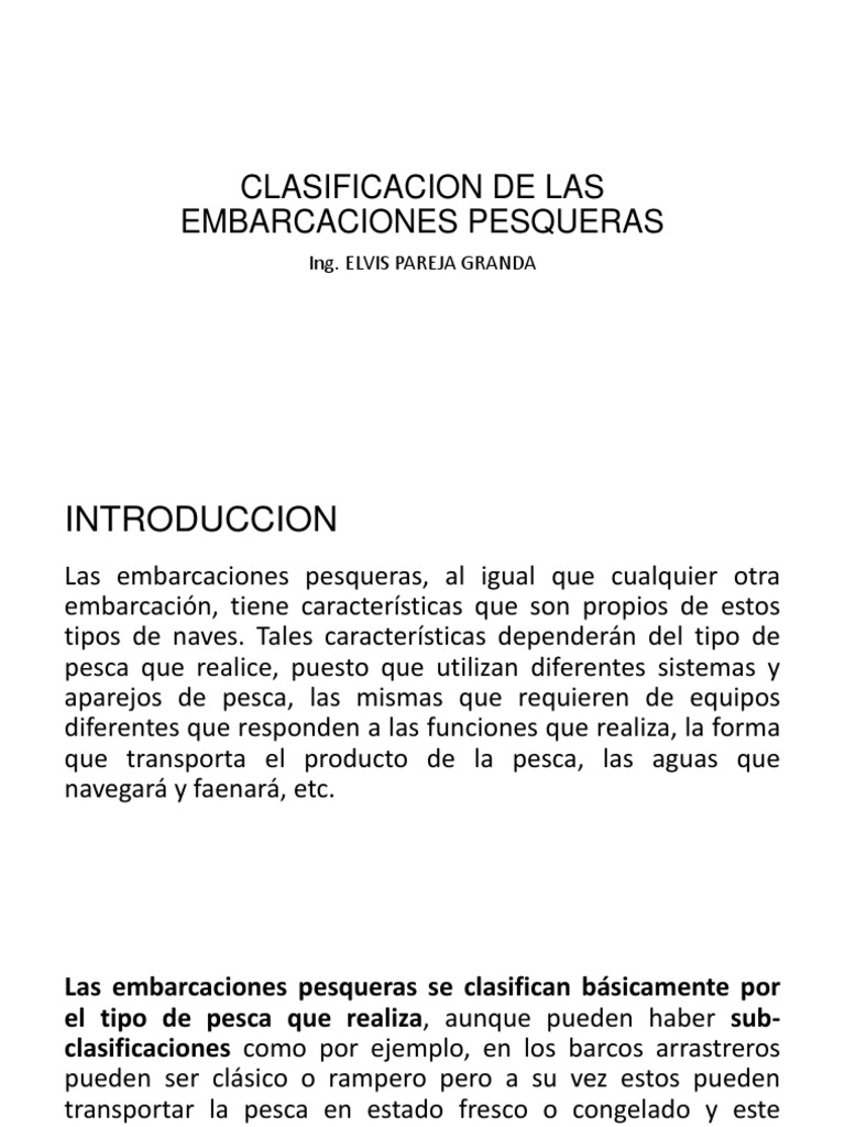 Clasificacion de Las Embarcaciones Pesqueras | PDF | Barcos | Atún