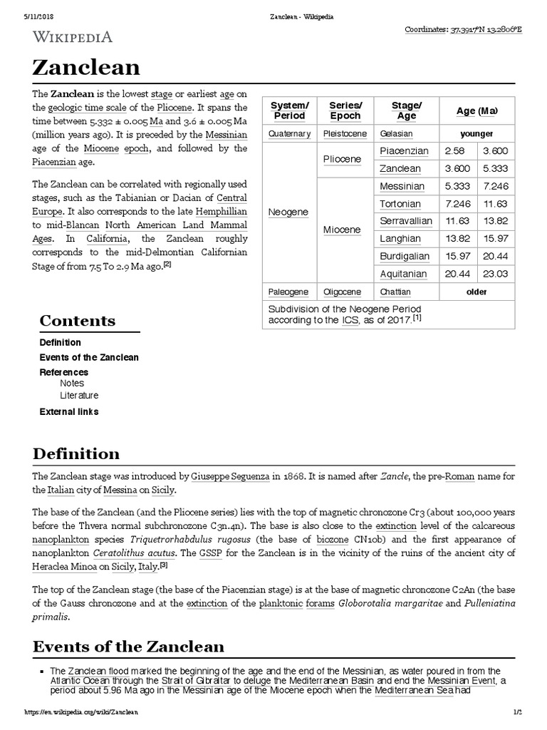 Zanclean | PDF | Stratigraphy | Earth Sciences