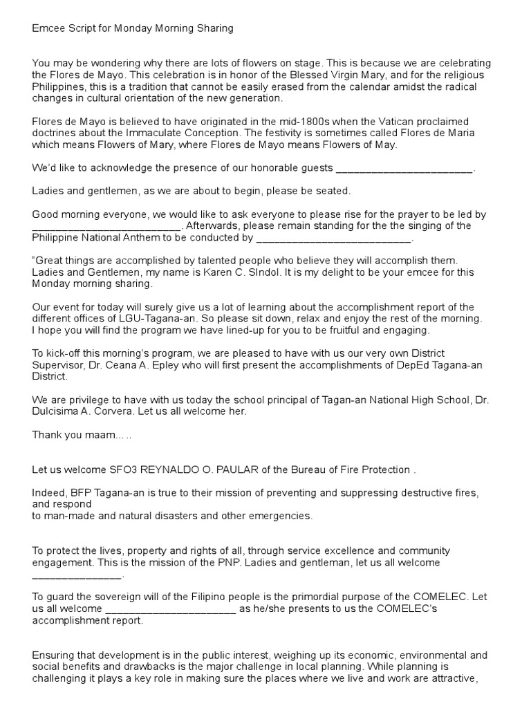 Emcee Script | PDF | Local Government | Taxes