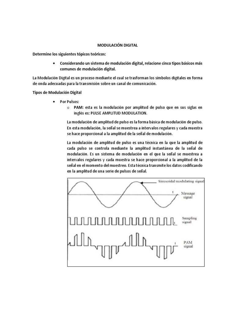 Modulación Digital | PDF | Modulación | Ingeniería en telecomunicaciones