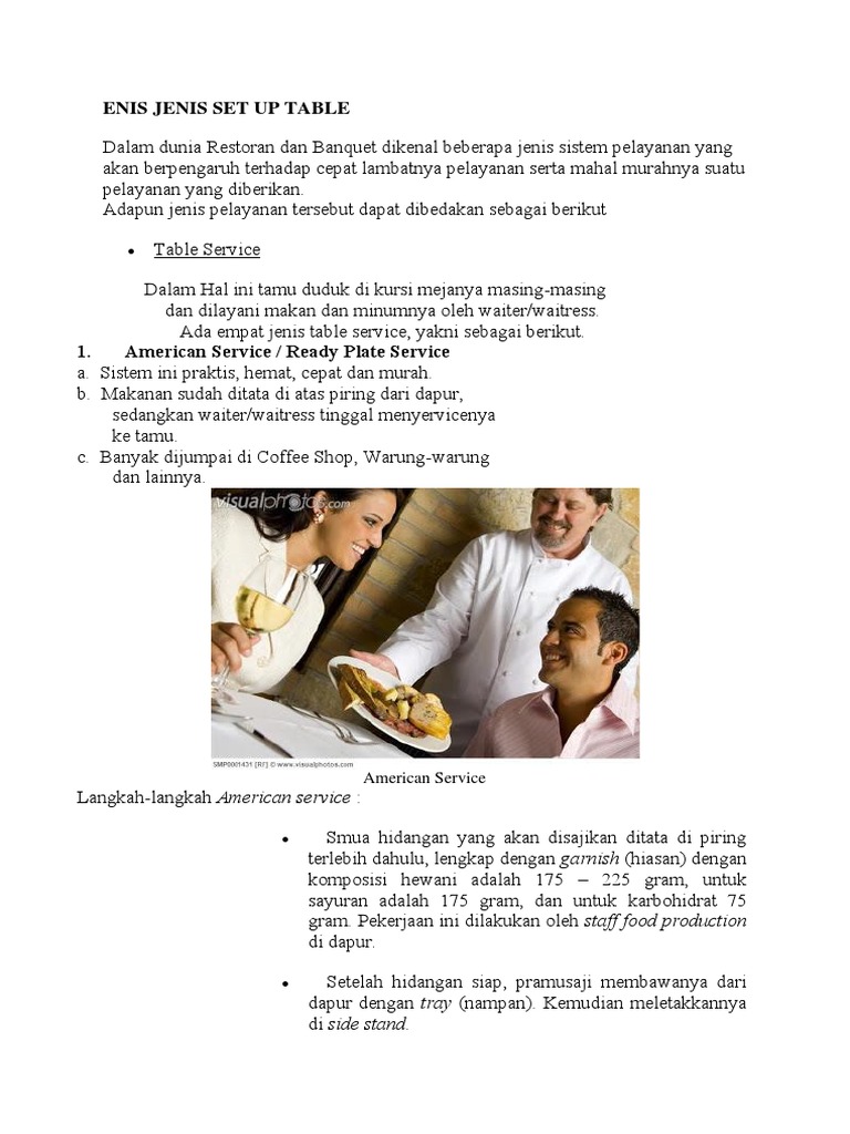 Jenis Jenis Set Up Table | PDF