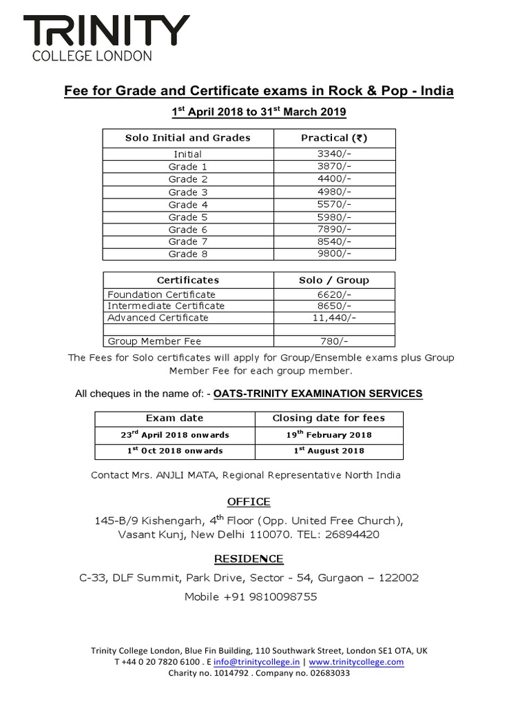 India - Rock & Pop Grades 2018-19 | PDF