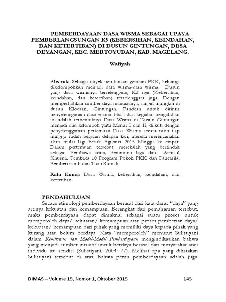 Dasa Wisma | PDF | Ilmu Sosial