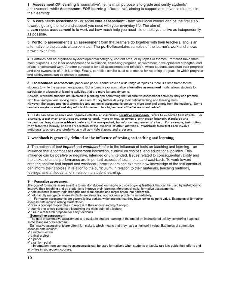 1 Assessment of Learning | PDF | Educational Assessment | Educational ...