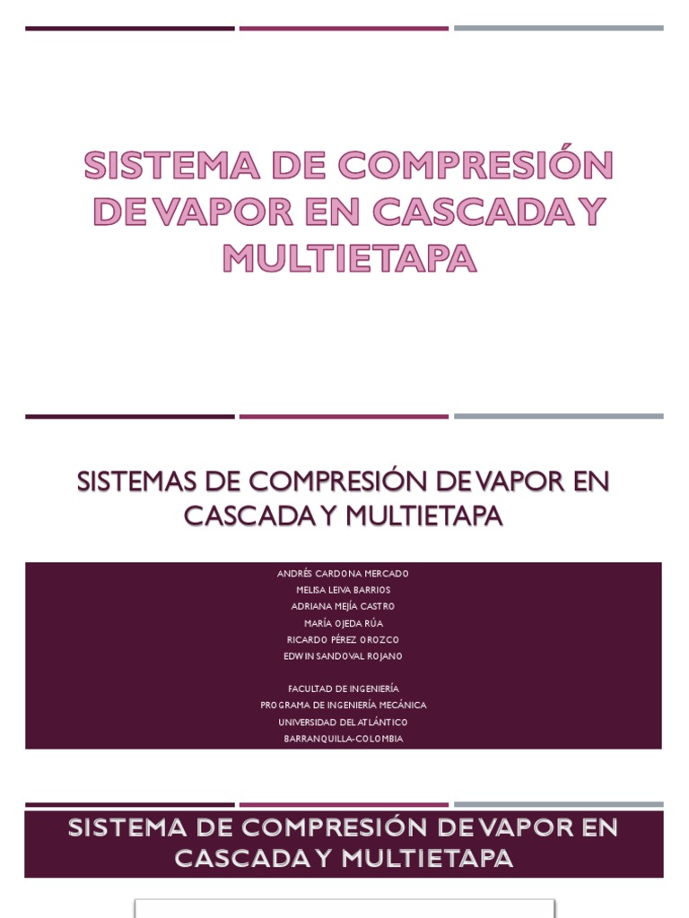 Exposición S. Compresión de Vapor en Cascada y Multietapa | PDF ...