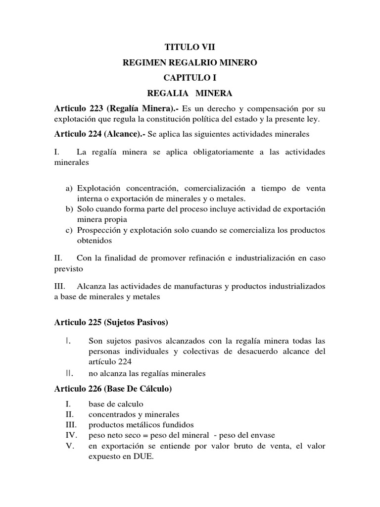 REGALIAS | PDF | Pago de regalías | Minería