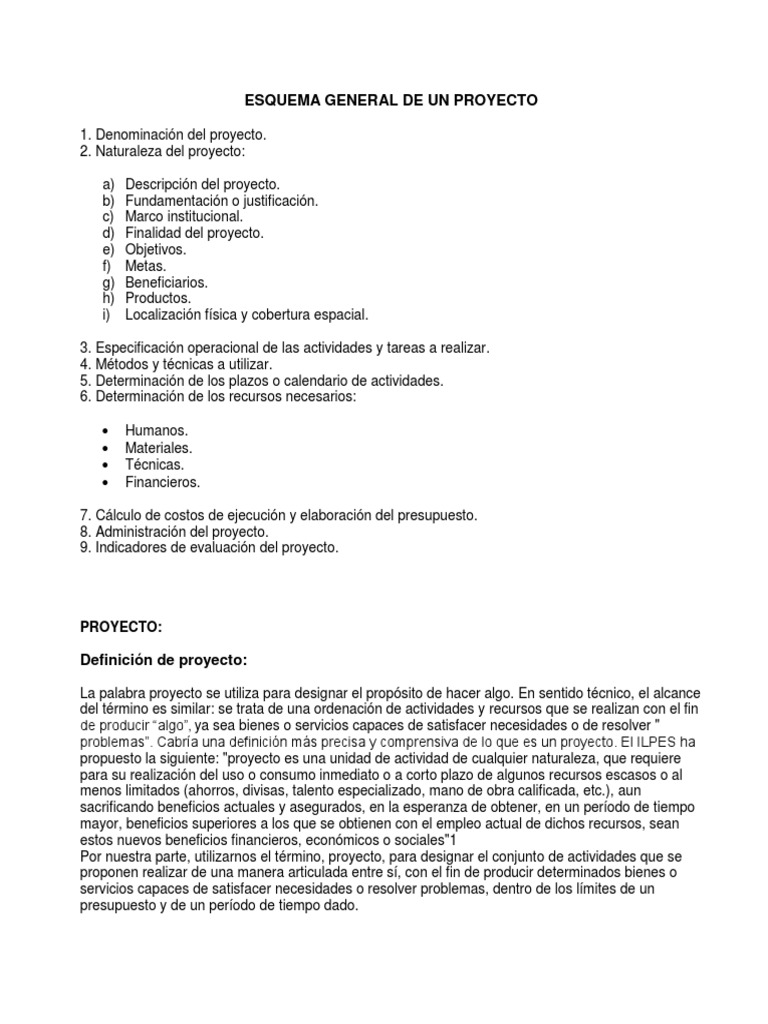 Esquema de Un Proyecto | PDF | Presupuesto | Beneficio (economía)