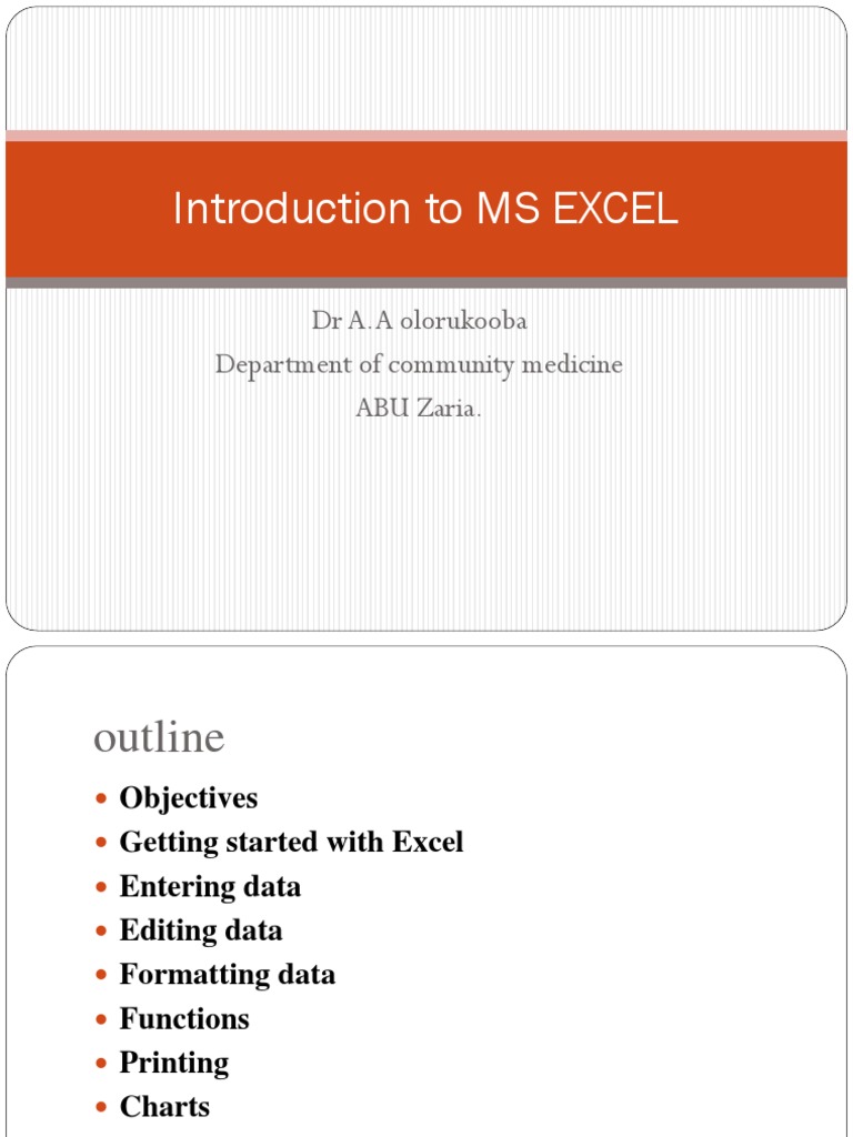 Introduction To MS EXCEL | Download Free PDF | Microsoft Excel ...