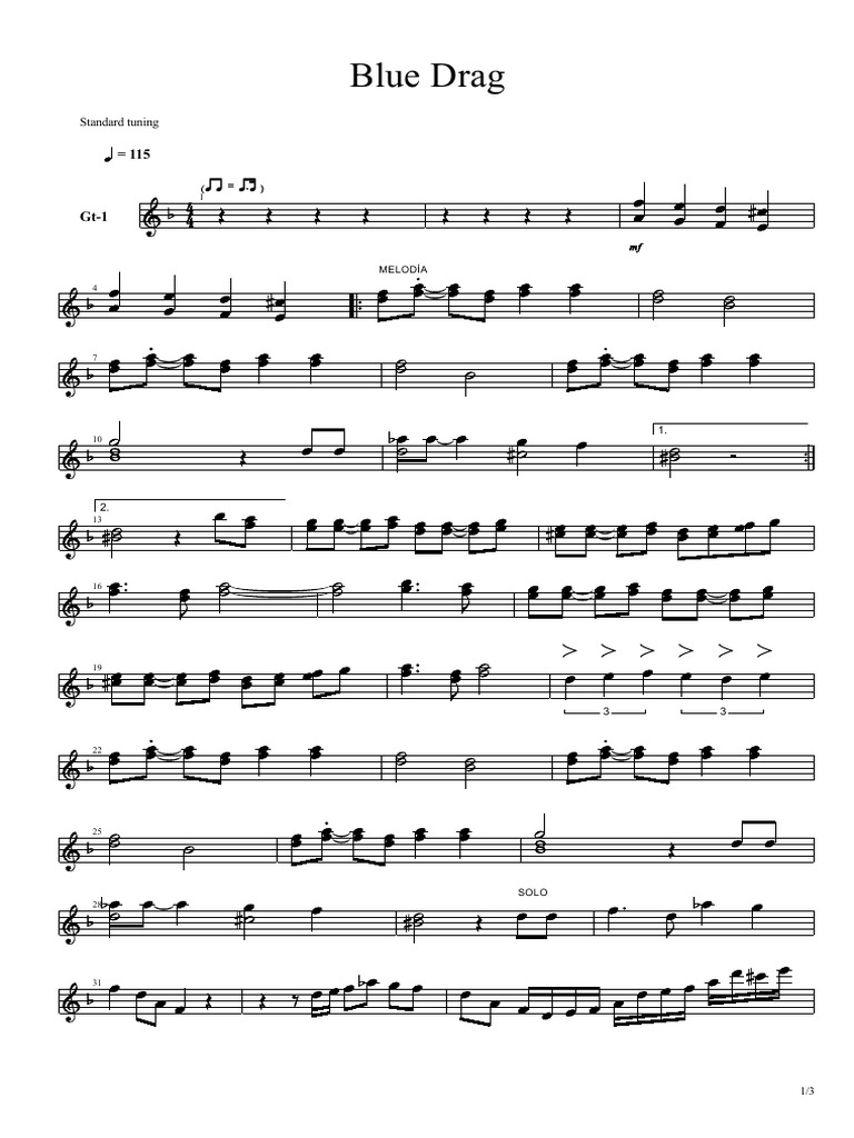 Blue Drag (Guitarra 1) PDF | PDF