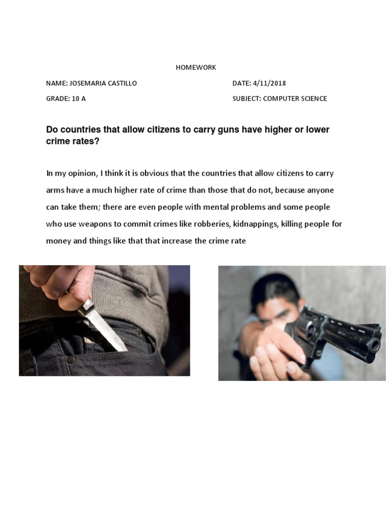 Do Countries That Allow Citizens To Carry Guns Have Higher or Lower ...