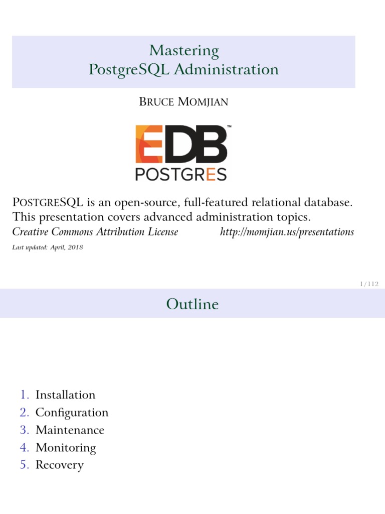 Administration | PDF | Postgre Sql | Areas Of Computer Science