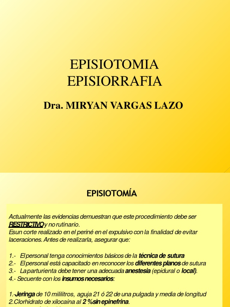 Episiorrafia | PDF | Parto | Medicina CLINICA