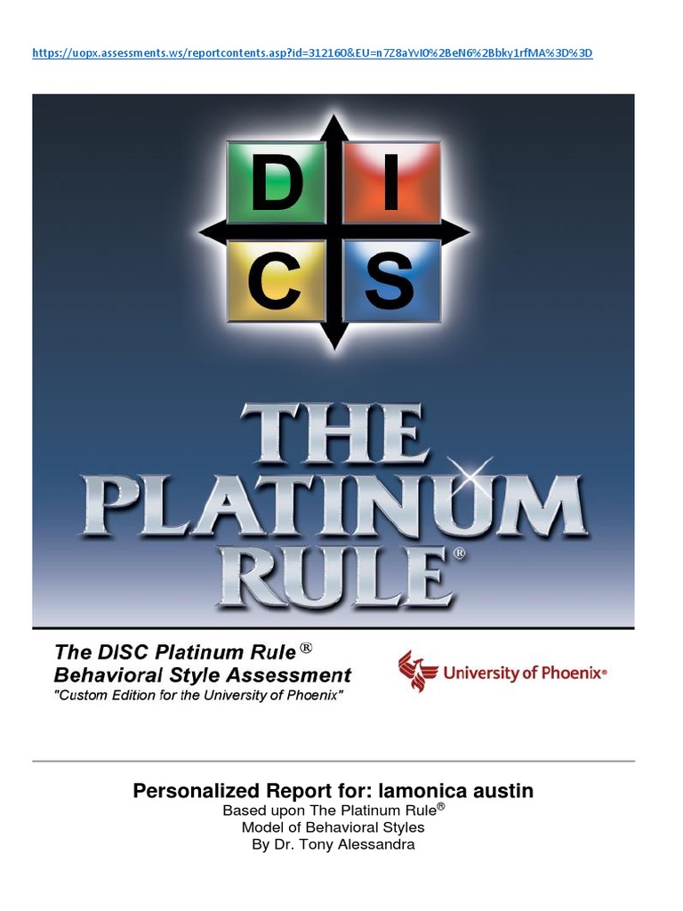 DISC Platinum Rule® Behavioral Style Assessment | PDF | Decision Making ...