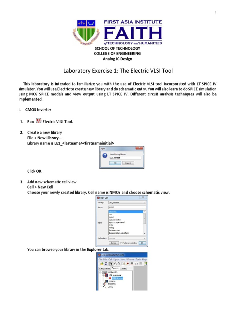 0 Laboratory Exercise 1 Electric VLSI Tool | Download Free PDF | Spice | Power Inverter