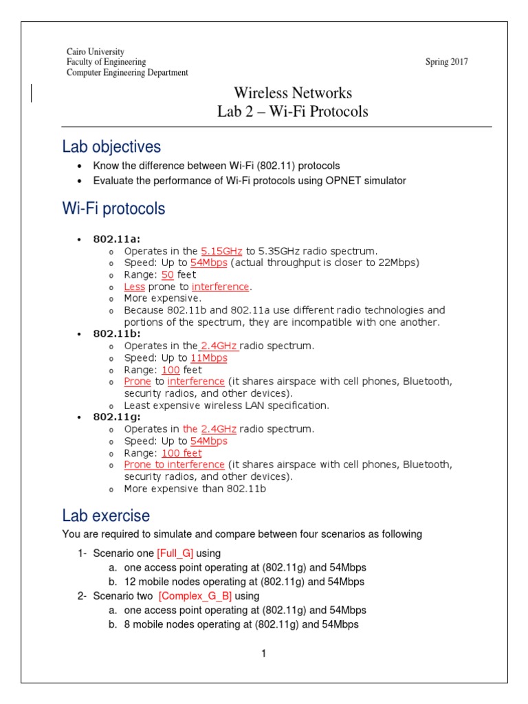 Lab Objectives: Wireless Networks Lab 2 - Wi-Fi Protocols | PDF | Ieee ...