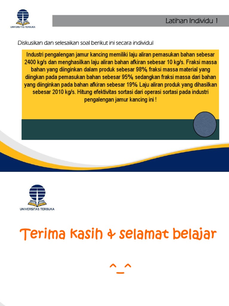 Latihan Individu 1 - Efektivitas Sortasi | PDF