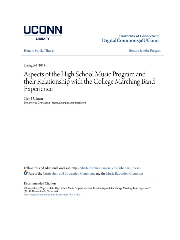 Aspects of The High School Music Program and Their Relationship With ...