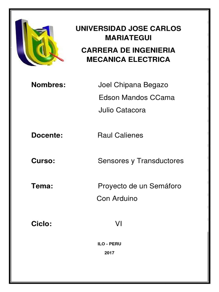Joel Proyecto De Semaforo Arduino Pdf Arduino Diodo Emisor De Luz