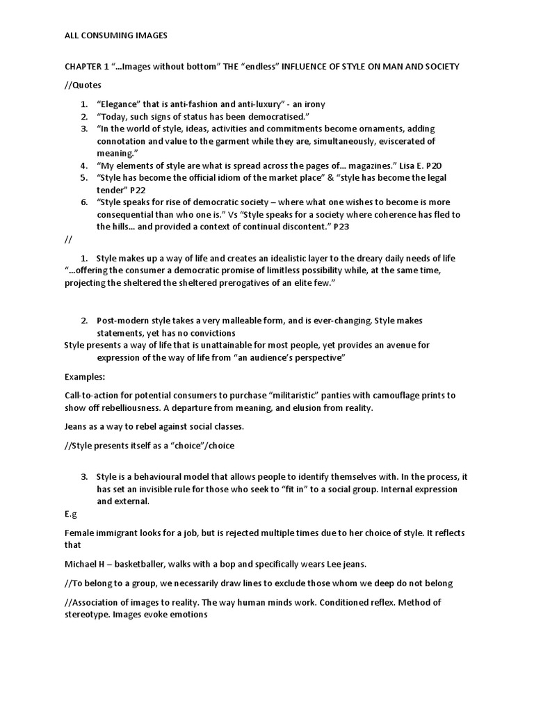 Review - All Consuming Images - Notes Print | PDF | Consumerism | Wealth