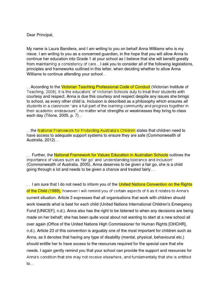Dear Principal | PDF | Inclusion (Education) | Justice