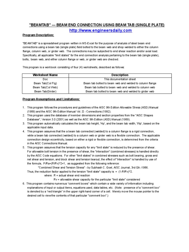 Beam Tab | PDF | Beam (Structure) | Column