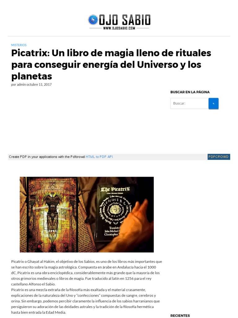 Picatrix Un Libro de Magia Lleno Rituales PDF | PDF | Magia (Paranormal)