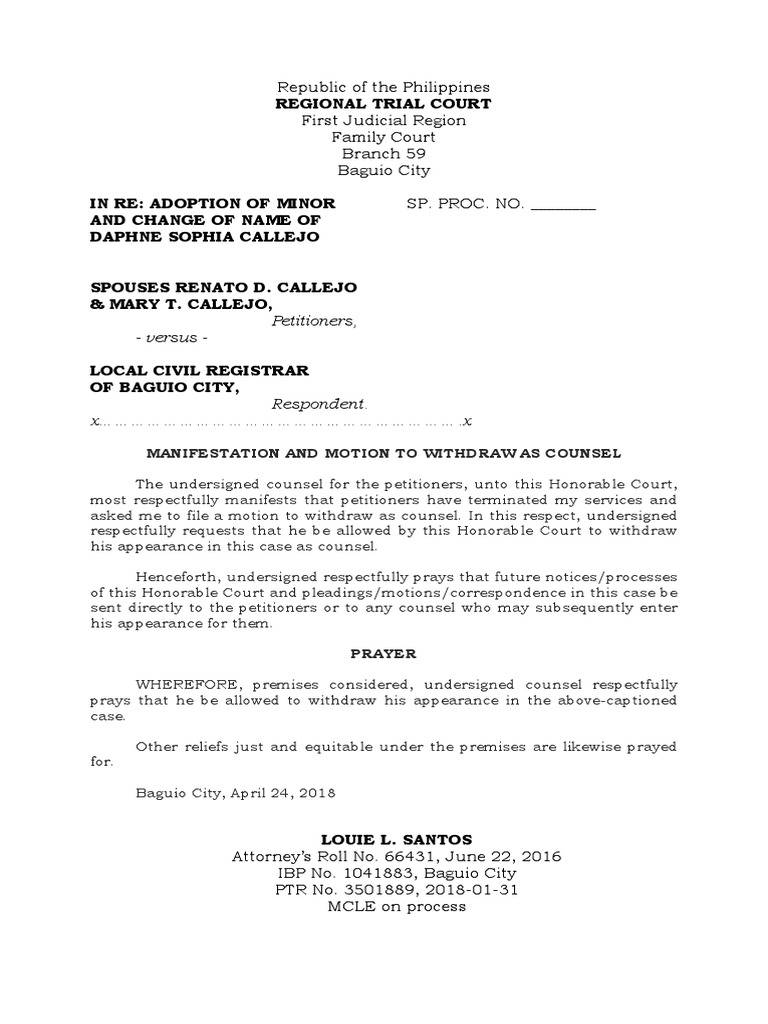 Motion To Withdraw | PDF