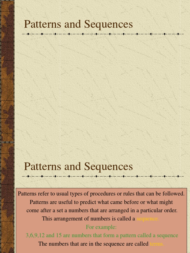 1 2 Patterns Sequences | PDF | Multiplication | Sequence