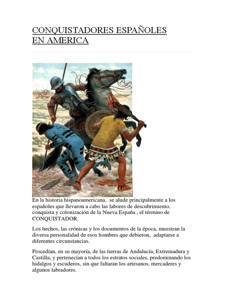 Conquistadores Españoles en América | PDF | Conquistador | Imperio español