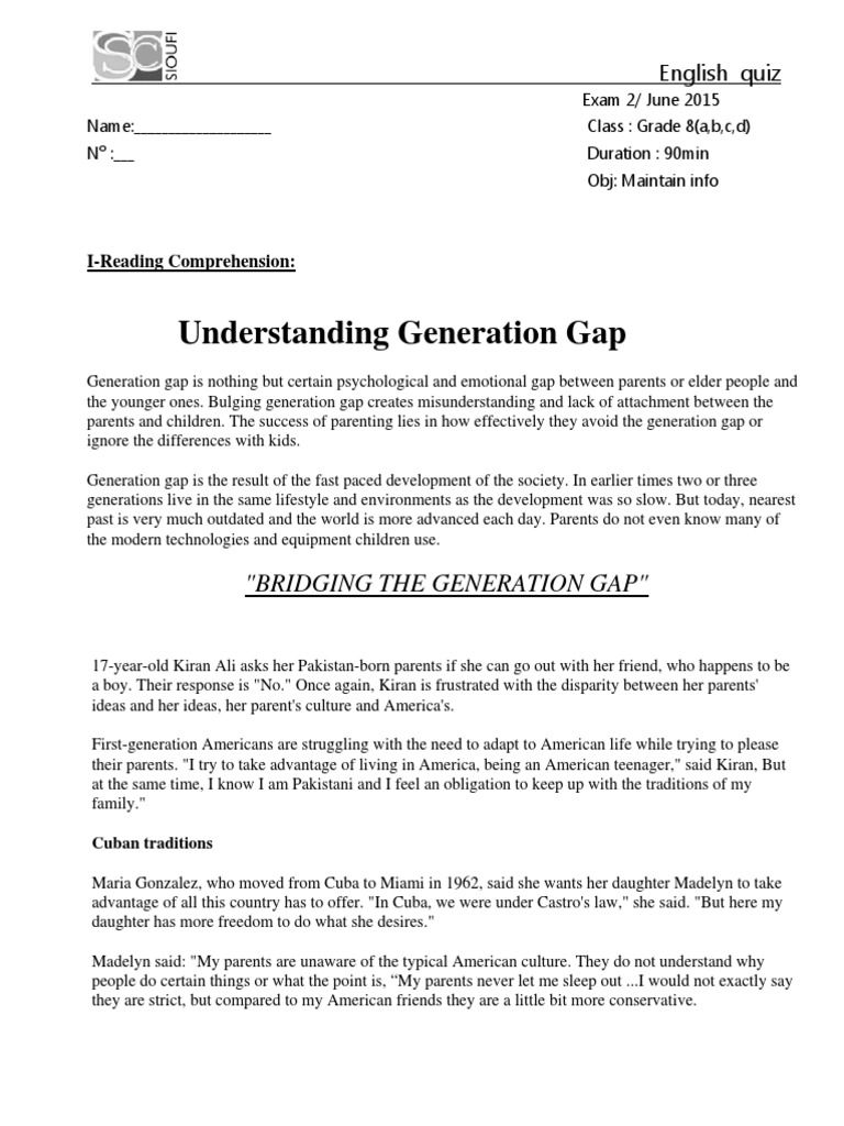 Generation Gap Between Parents And Their Teenagers