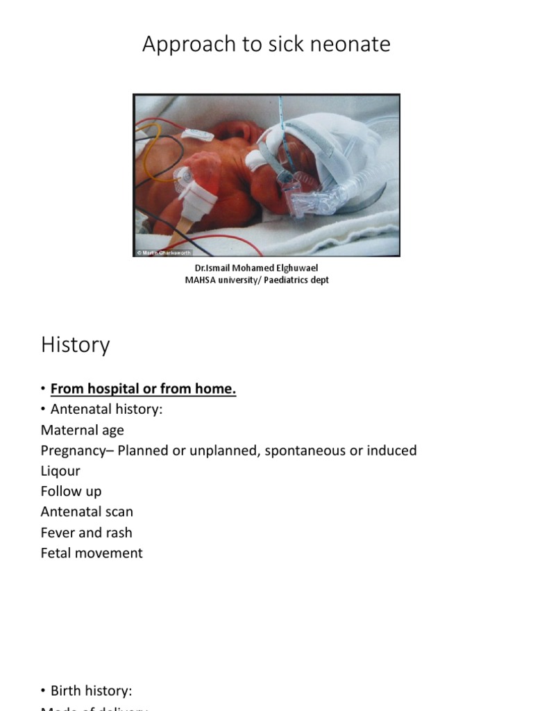 Approach to sick neonate.pptx | Lung | Infants